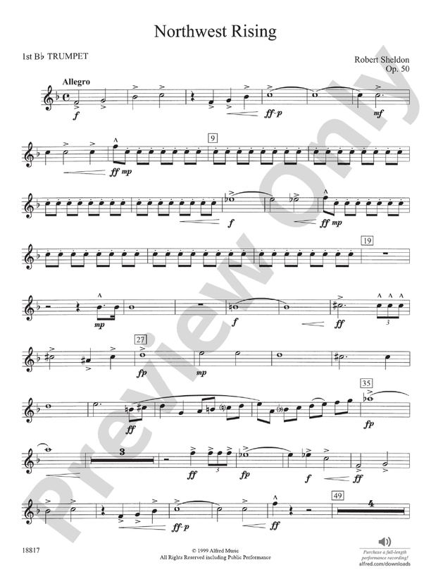Northwest Rising: 1st B-flat Trumpet: 1st B-flat Trumpet Part - Digital ...