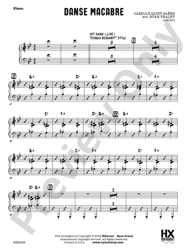 Danse Macabre: Piano: Piano Part: Camille Saint-Saëns - Digital Sheet ...