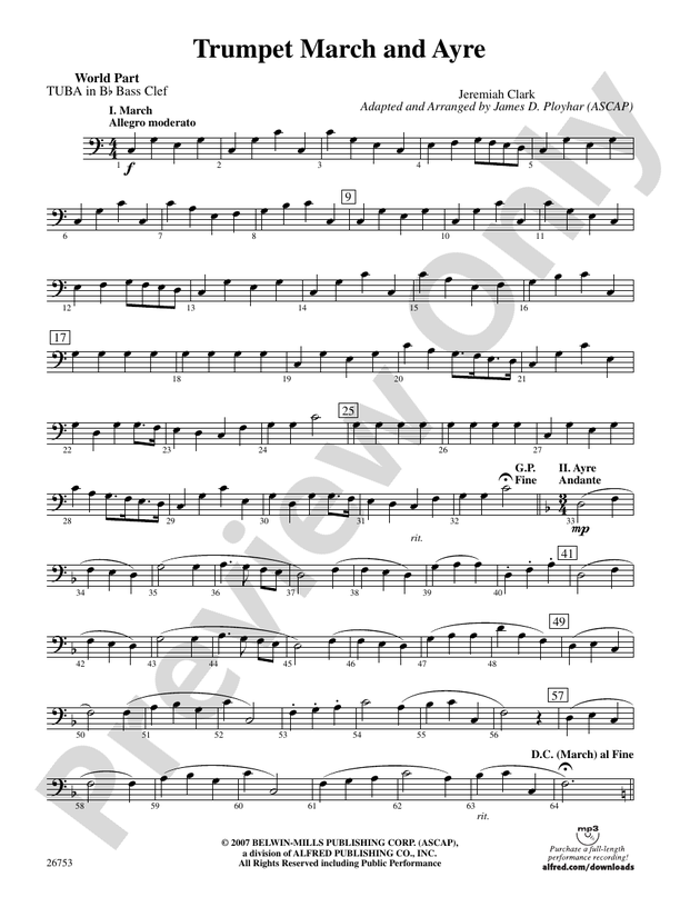 Trumpet March and Ayre: (wp) B-flat Tuba B.C.: (wp) B-flat Tuba B.C ...