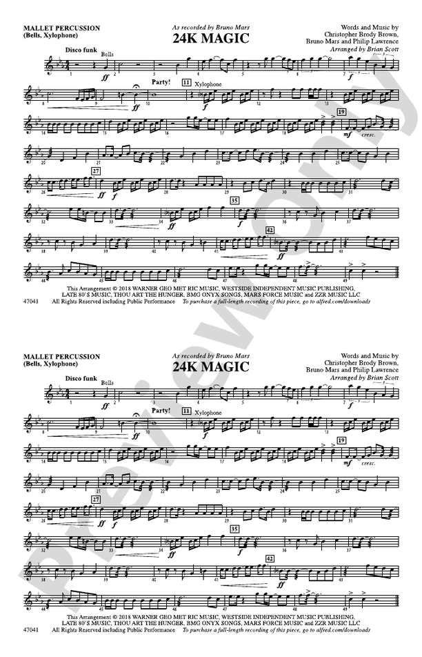 24K Magic: Mallets: Mallets Part - Digital Sheet Music Download