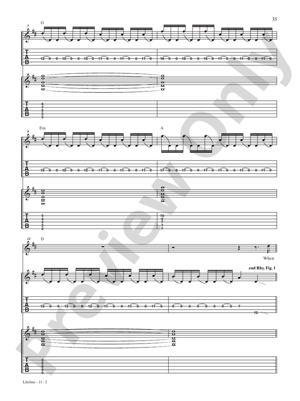 Lifeline: Guitar: Papa Roach - Digital Sheet Music Download