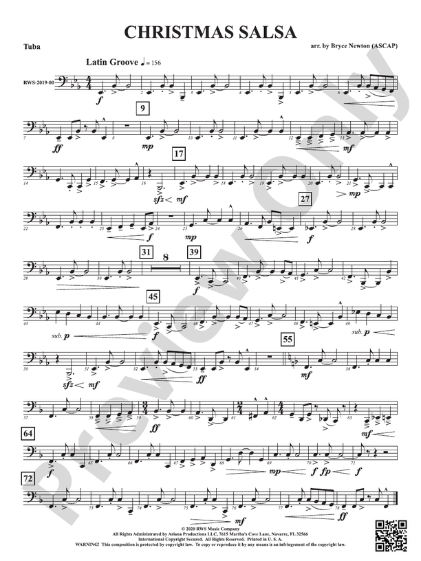 Christmas Salsa: Tuba: Tuba Part - Digital Sheet Music Download