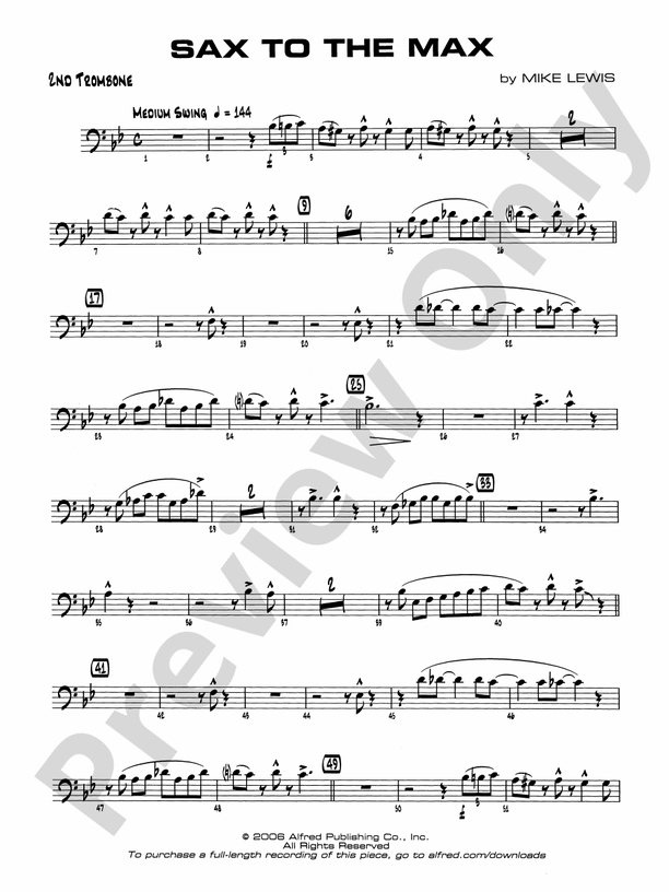 Sax to the Max: 2nd Trombone: 2nd Trombone Part - Digital Sheet Music Download