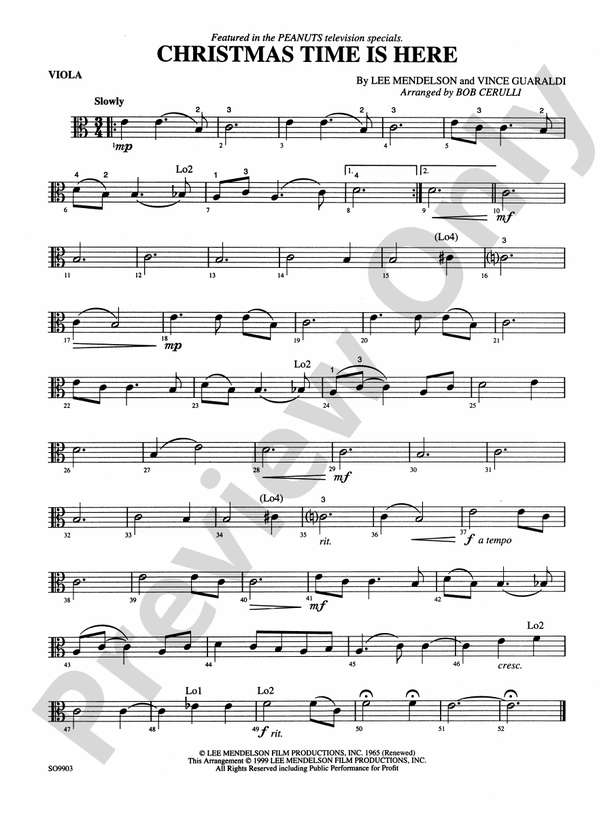 Christmas Time Is Here: Viola: Viola Part - Digital Sheet Music Download