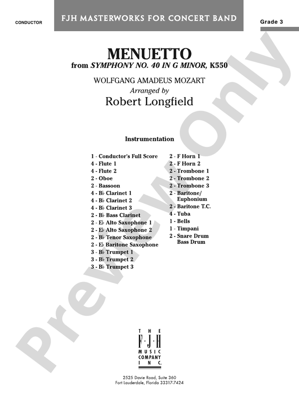 Menuetto: : Wolfgang Mozart - Digital Sheet Music Download