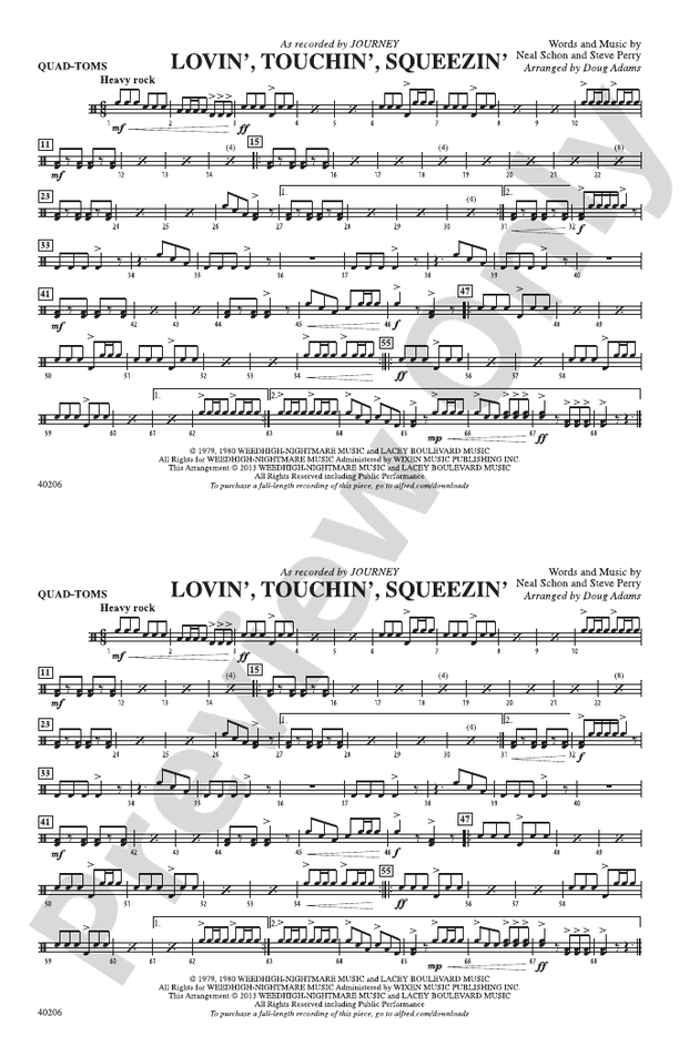 Lovin', Touchin', Squeezin': Quad-Toms: Quad-Toms Part - Digital Sheet ...