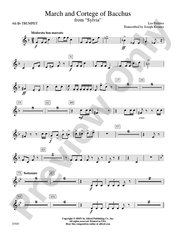 March and Cortege of Bacchus: 4th B-flat Trumpet: 4th B-flat Trumpet ...