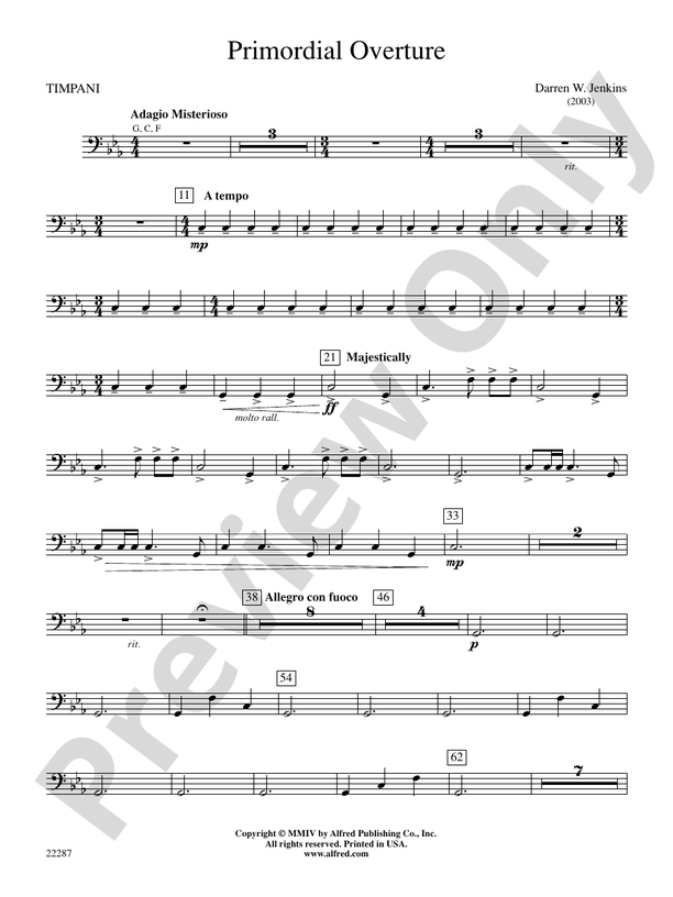 Primordial Overture: Timpani: Timpani Part - Digital Sheet Music Download