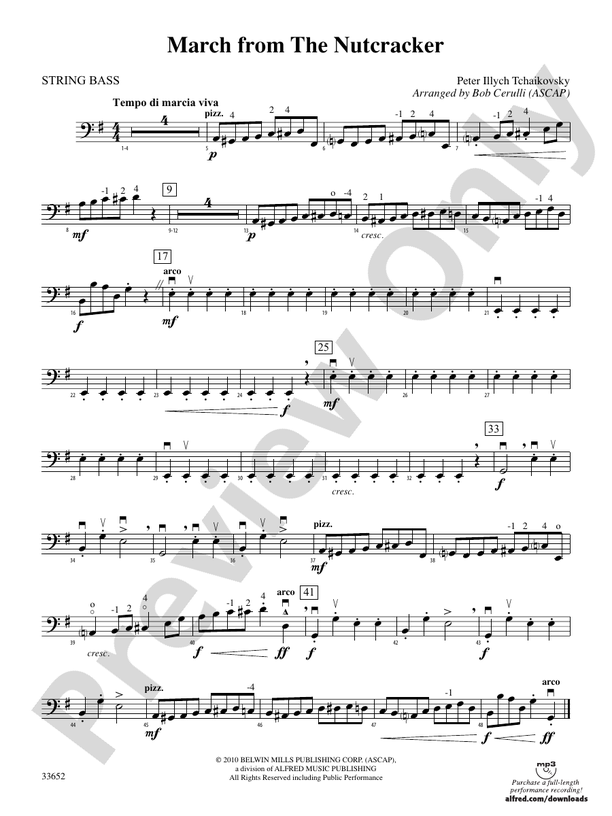 March from The Nutcracker: String Bass: String Bass Part - Digital ...