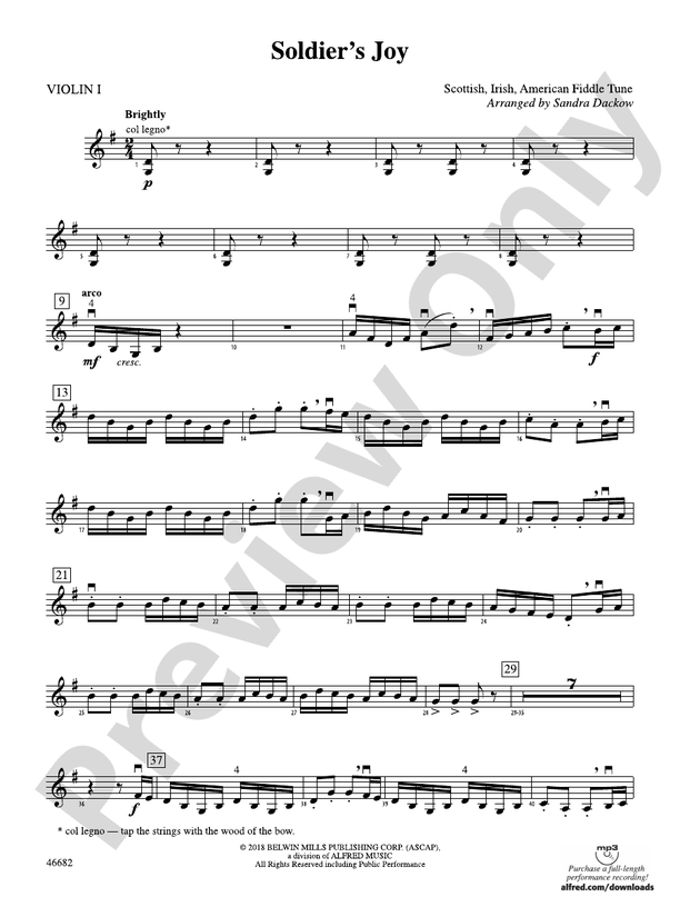 Soldier's Joy: 1st Violin: 1st Violin Part - Digital Sheet Music Download