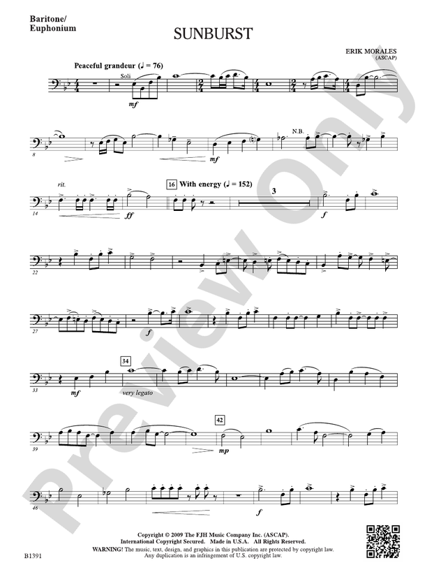 Sunburst: Baritone/Euphonium: Baritone/Euphonium Part: Erik Morales ...