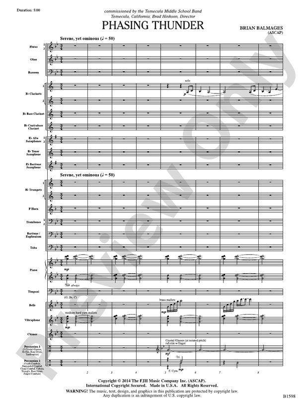 Phasing Thunder: Score: Concert Band Score: Brian Balmages - Digital ...
