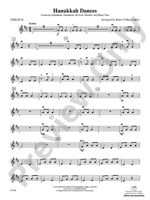 Hanukkah Dances: 2nd Violin: 2nd Violin Part - Digital Sheet Music Download
