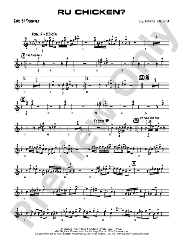 R U Chicken?: 2nd B-flat Trumpet: 2nd B-flat Trumpet Part - Digital ...
