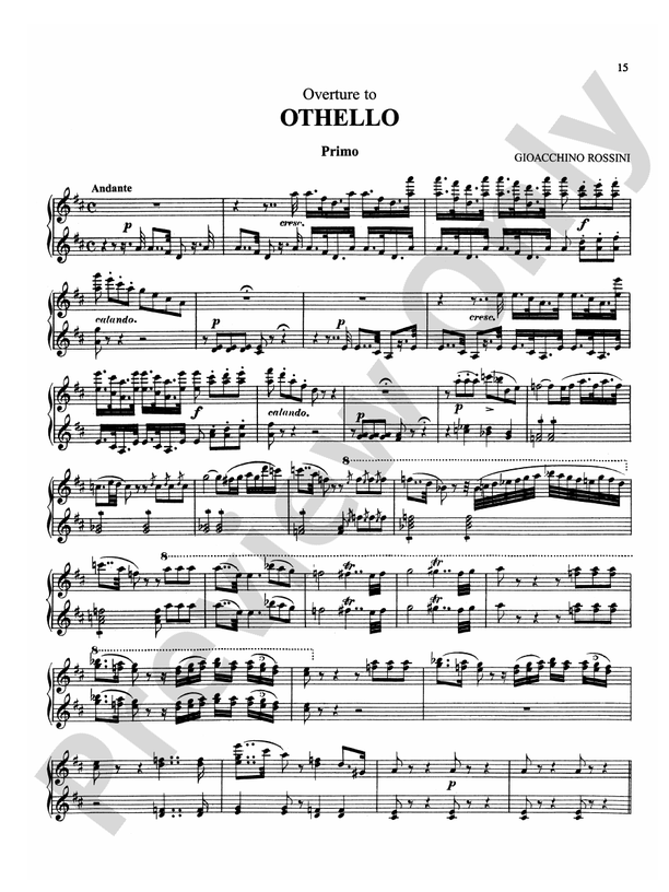 Rossini: Opera Overtures (Arranged): Othello Part - Digital Sheet Music ...