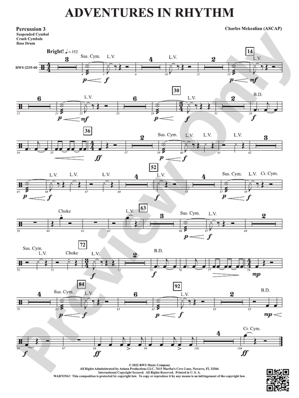 Adventures in Rhythm: 3rd Percussion: 3rd Percussion Part: Charles ...