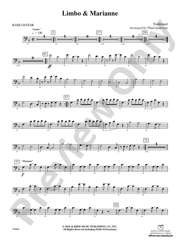 Limbo & Marianne: String Bass: String Bass Part - Digital Sheet Music ...