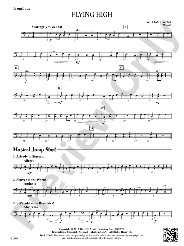 Flying High: Trombone: Trombone Part: William Owens - Digital Sheet ...
