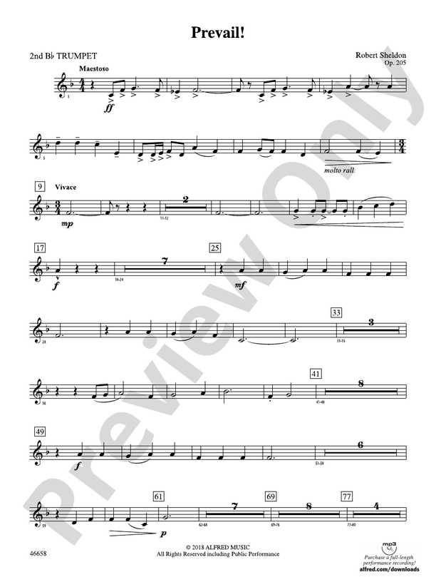 Prevail!: 2nd B-flat Trumpet: 2nd B-flat Trumpet Part - Digital Sheet Music Download