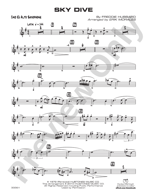 Sky Dive: 2nd E-flat Alto Saxophone: 2nd E-flat Alto Saxophone Part ...