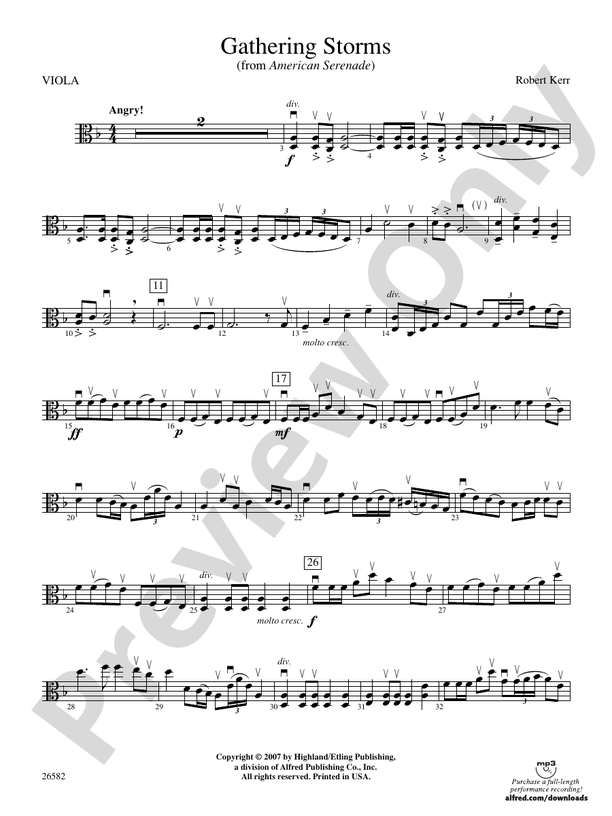 Gathering Storms (Movement 2 from American Serenade Symphony): Viola ...