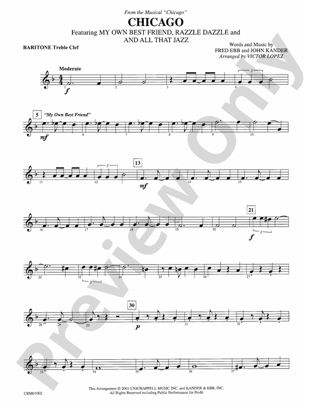 Chicago! (from the Musical Chicago!): Baritone T.C.: Baritone T.C. Part ...