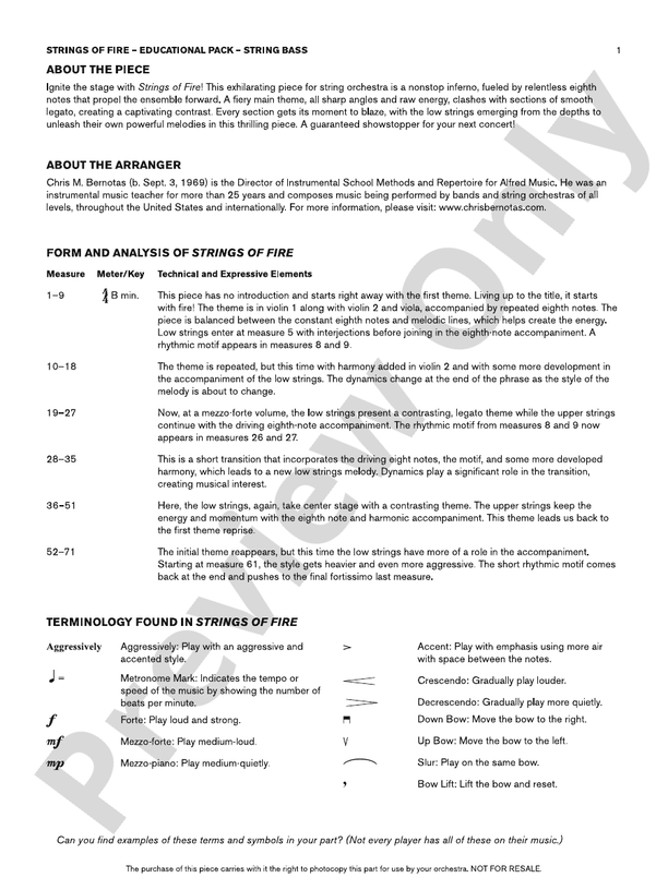 Strings of Fire: Bass Educational Pack: Bass Educational Pack Part ...