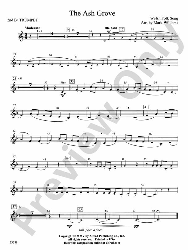 The Ash Grove: 2nd B-flat Trumpet: 2nd B-flat Trumpet Part - Digital ...