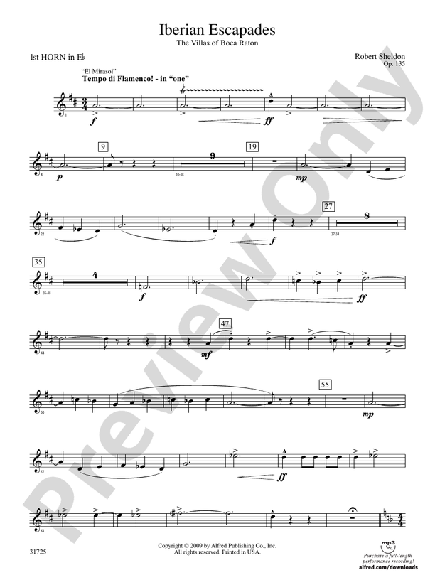 Iberian Escapades: (wp) 1st Horn in E-flat: (wp) 1st Horn in E-flat World Part - Digital Sheet ...