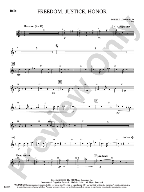Freedom, Justice, Honor: Bells: Bells Part: Robert Longfield - Digital ...