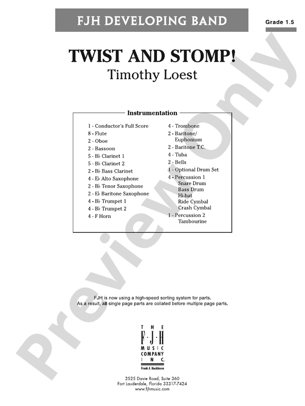 Twist and Stomp!: Score: Concert Band Score: Timothy Loest - Digital ...