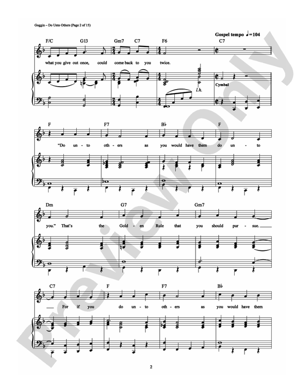 Do Unto Others: Piano/Vocal/Chords: Dan Goggin - Digital Sheet Music ...
