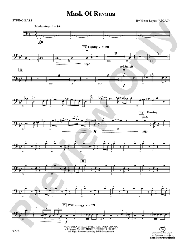 Mask of Ravana: String Bass: String Bass Part - Digital Sheet Music ...