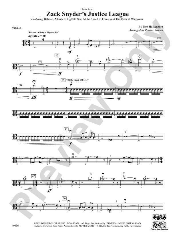 Suite from Zack Snyder's Justice League: Viola: Viola Part - Digital ...