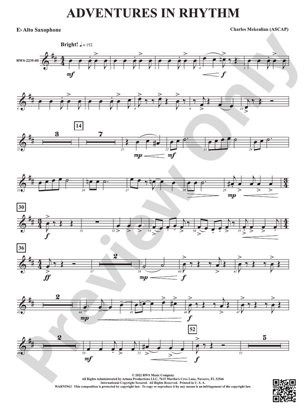 Adventures in Rhythm: 1st E-flat Alto Saxophone: 1st E-flat Alto ...