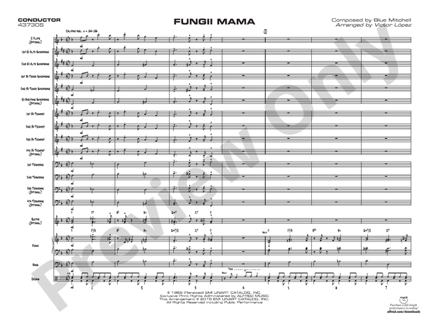 Fungii Mama: Score: Jazz Ensemble Score - Digital Sheet Music Download