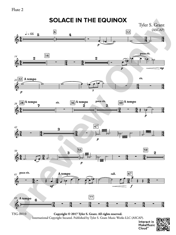 Solace in the Equinox: 2nd Flute: 2nd Flute Part - Digital Sheet Music ...
