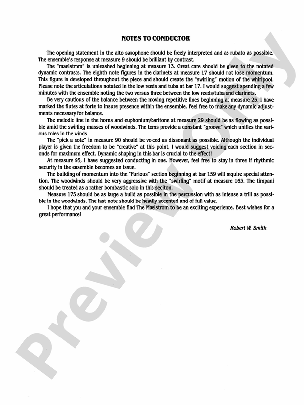 The Maelstrom: Score: Concert Band Score - Digital Sheet Music Download