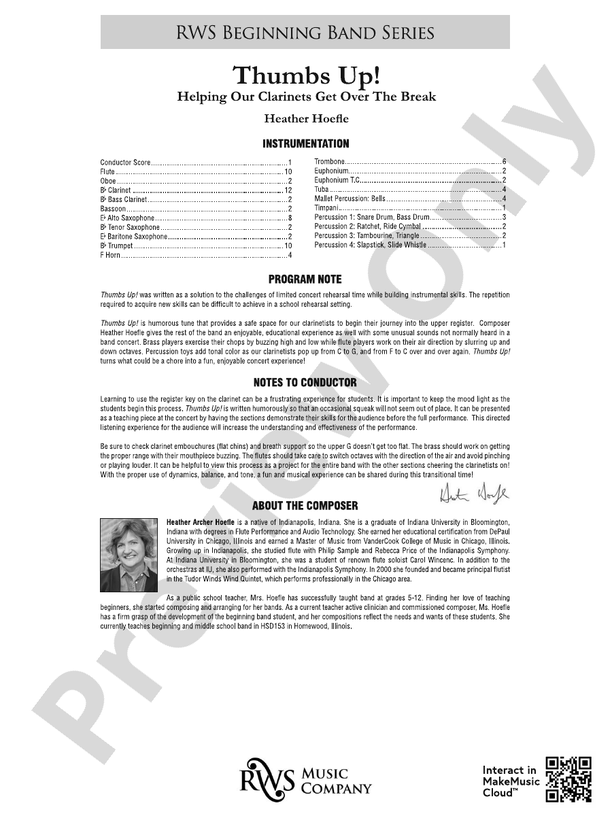 Thumbs Up! - Helping Our Clarinets Get Over the Break: Concert Band ...