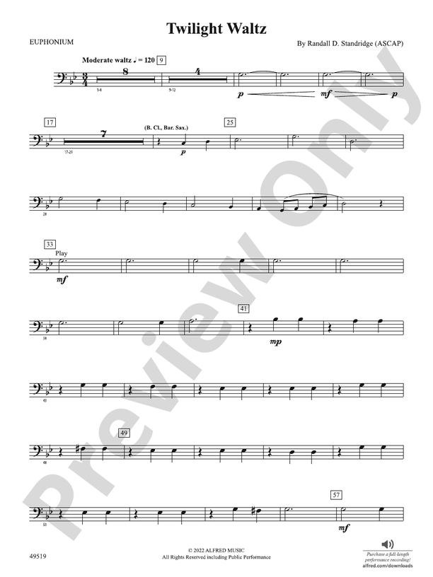 Twilight Waltz: Baritone B.C.: Baritone B.C. Part - Digital Sheet Music ...