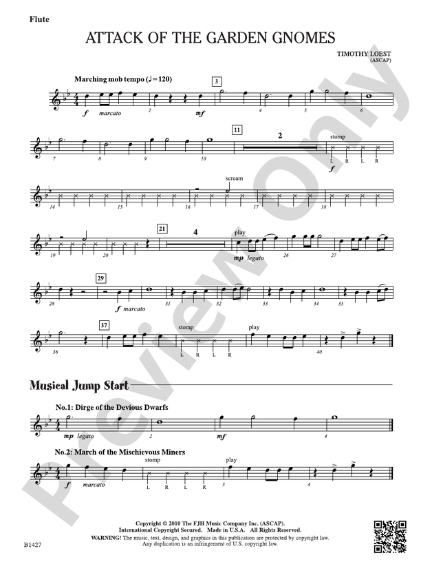 Attack of the Garden Gnomes: Flute: Flute Part: Timothy Loest - Digital ...