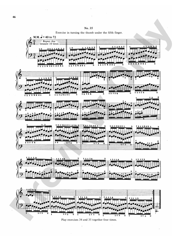 Hanon: The Virtuoso Pianist (Complete): No. 35 Part - Digital Sheet Music Download