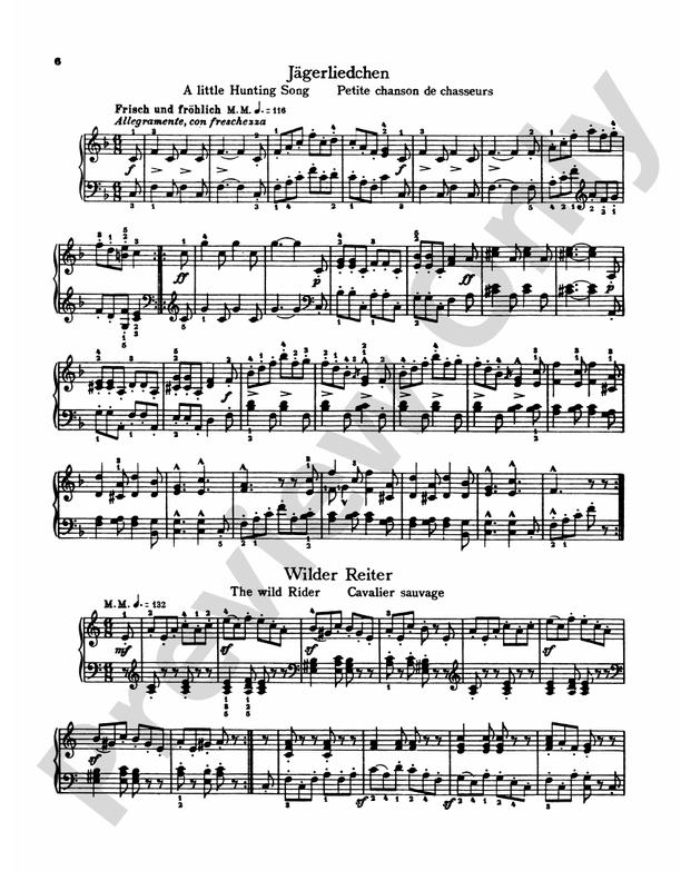 Schumann: Album for the Young, Op. 68: The Wild Rider Part - Digital Sheet Music Download