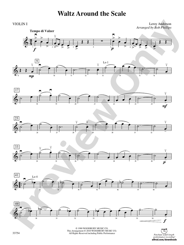 Waltz Around the Scale: 1st Violin: 1st Violin Part - Digital Sheet ...