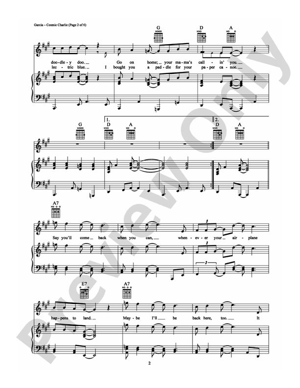 Cosmic Charlie: Piano/Vocal/Chords: Grateful Dead - Digital Sheet Music ...