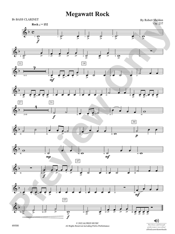 Megawatt Rock: B-flat Bass Clarinet: B-flat Bass Clarinet Part ...