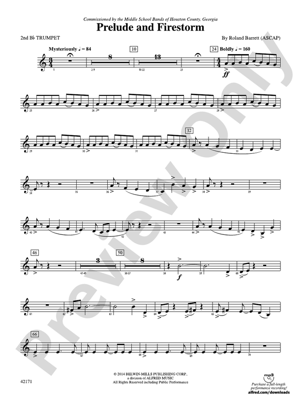 Prelude and Firestorm: 2nd B-flat Trumpet: 2nd B-flat Trumpet Part ...