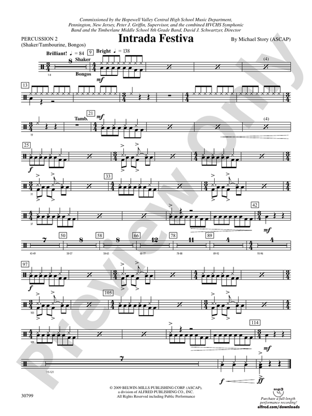 Intrada Festiva: 2nd Percussion: 2nd Percussion Part - Digital Sheet ...