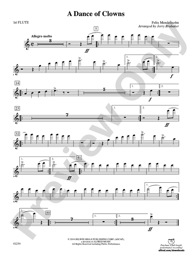 A Dance of Clowns (from A Midsummer Night's Dream): Flute: Flute Part ...