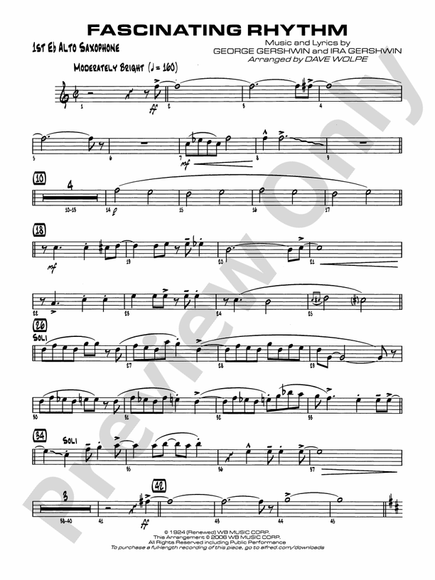 Fascinating Rhythm: E-flat Alto Saxophone: E-flat Alto Saxophone Part ...